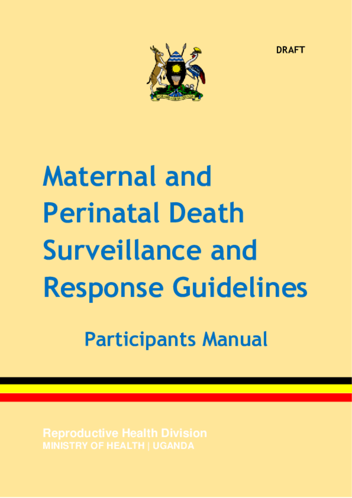 Maternal and Perinatal Death Surveillance and Response Guidelines ...